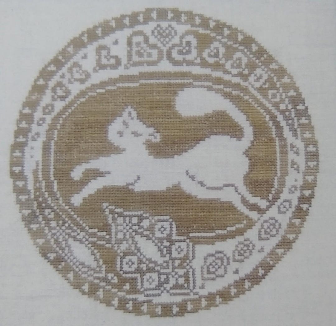 Workbasket-cat Roundel Cross Stitch Pattern Cat Cross Stitch Pattern ...