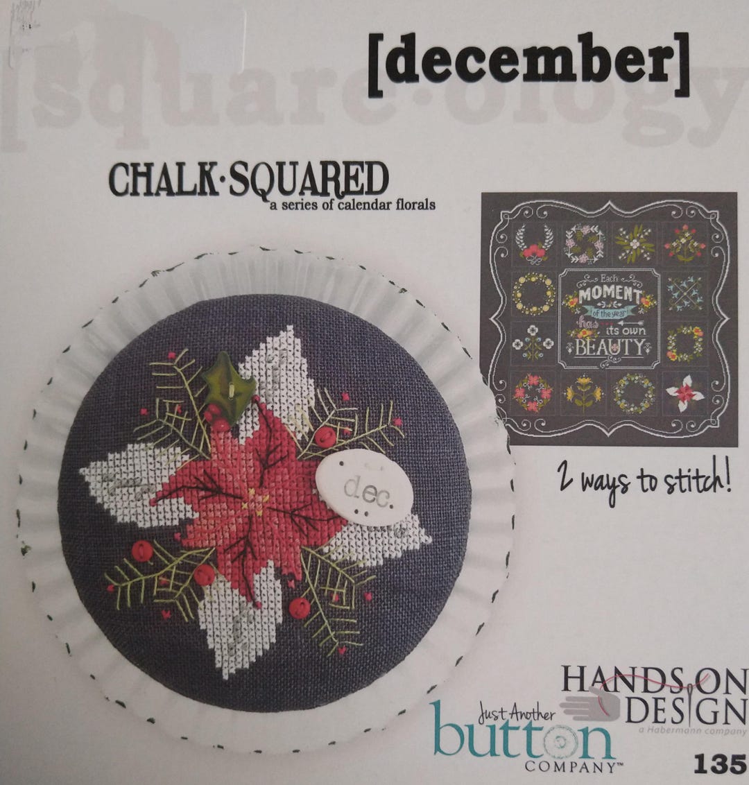 Hands on Design December Cross Stitch Pattern Cross Stitch Poinsettia ...