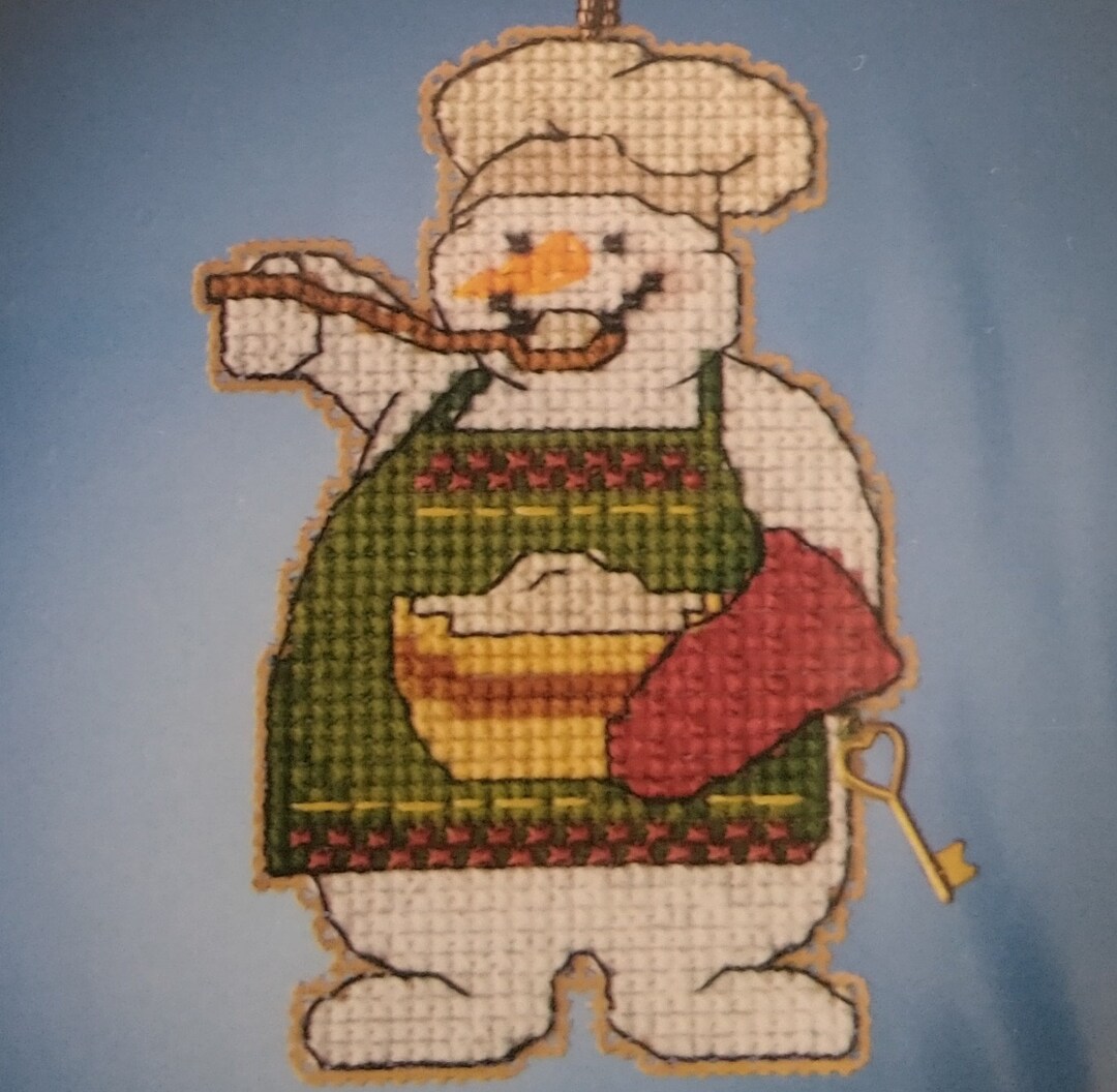 Mill Hill Snow Fun Cooking Snowman Cross Stitch Kit, Cross Stitch ...
