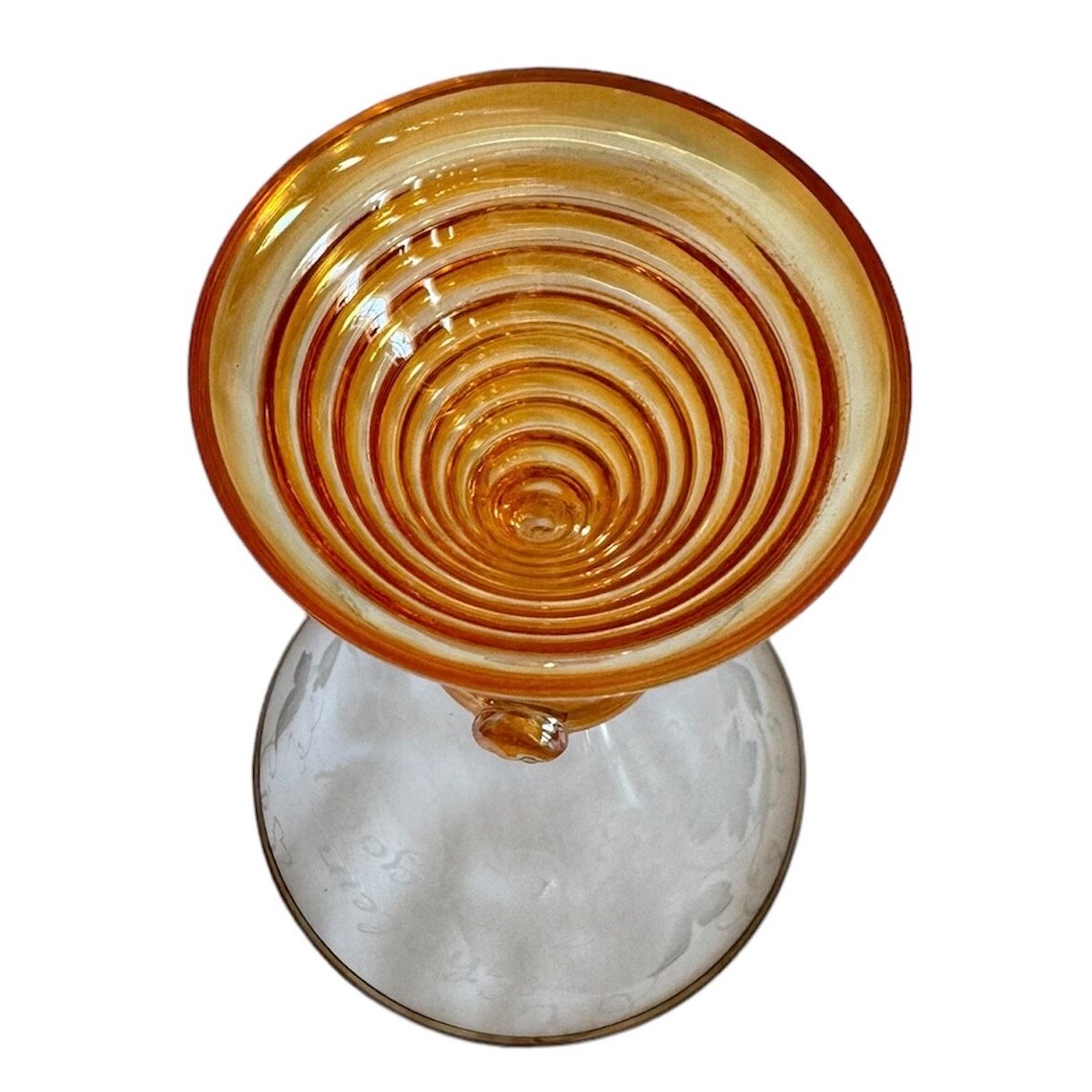 Antique German Clear and Amber Champagne Wine Glasse Sohnlein Rheingold ...