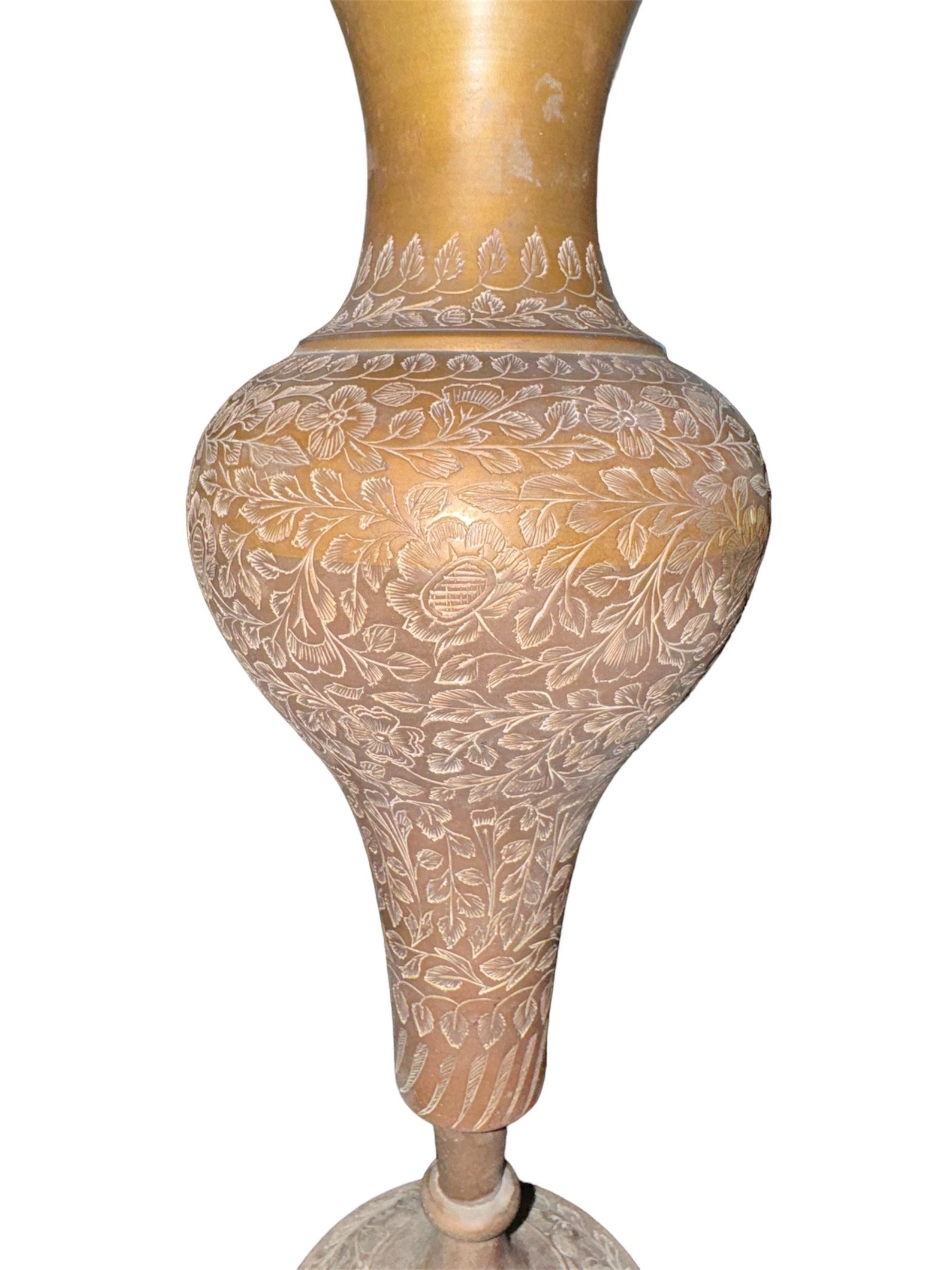 Antique India Brass Vase W/ Beautiful Flower Detail Collectible - Etsy