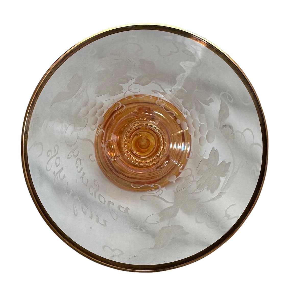 Antique German Clear and Amber Champagne Wine Glasse Sohnlein Rheingold ...