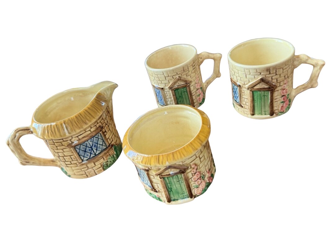 Vintage Cottage Core Ceramic by Sylvac Staffordshire Sugar & Creamer ...