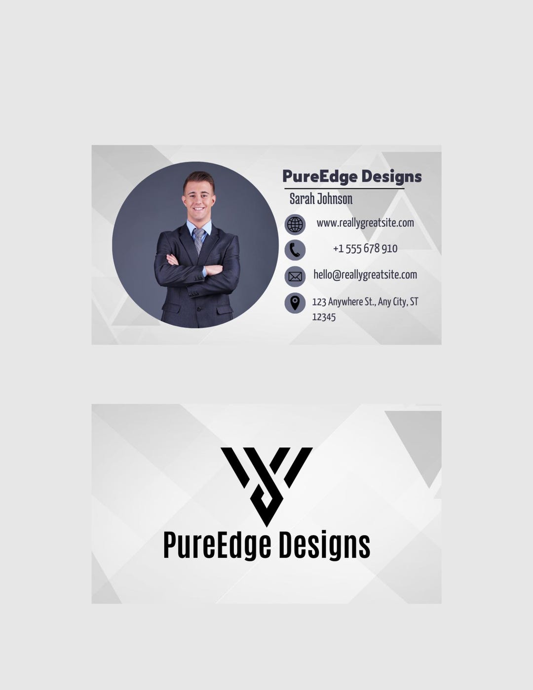 Modern Geometric Business Card Design - Minimalist Custom Logo Card for ...