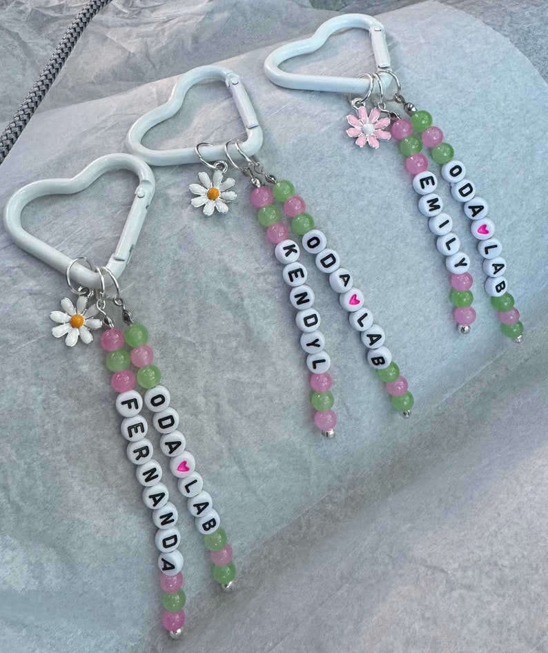 Personalized Beaded Keychain, Made to Order Keychain, Custom Beaded ...