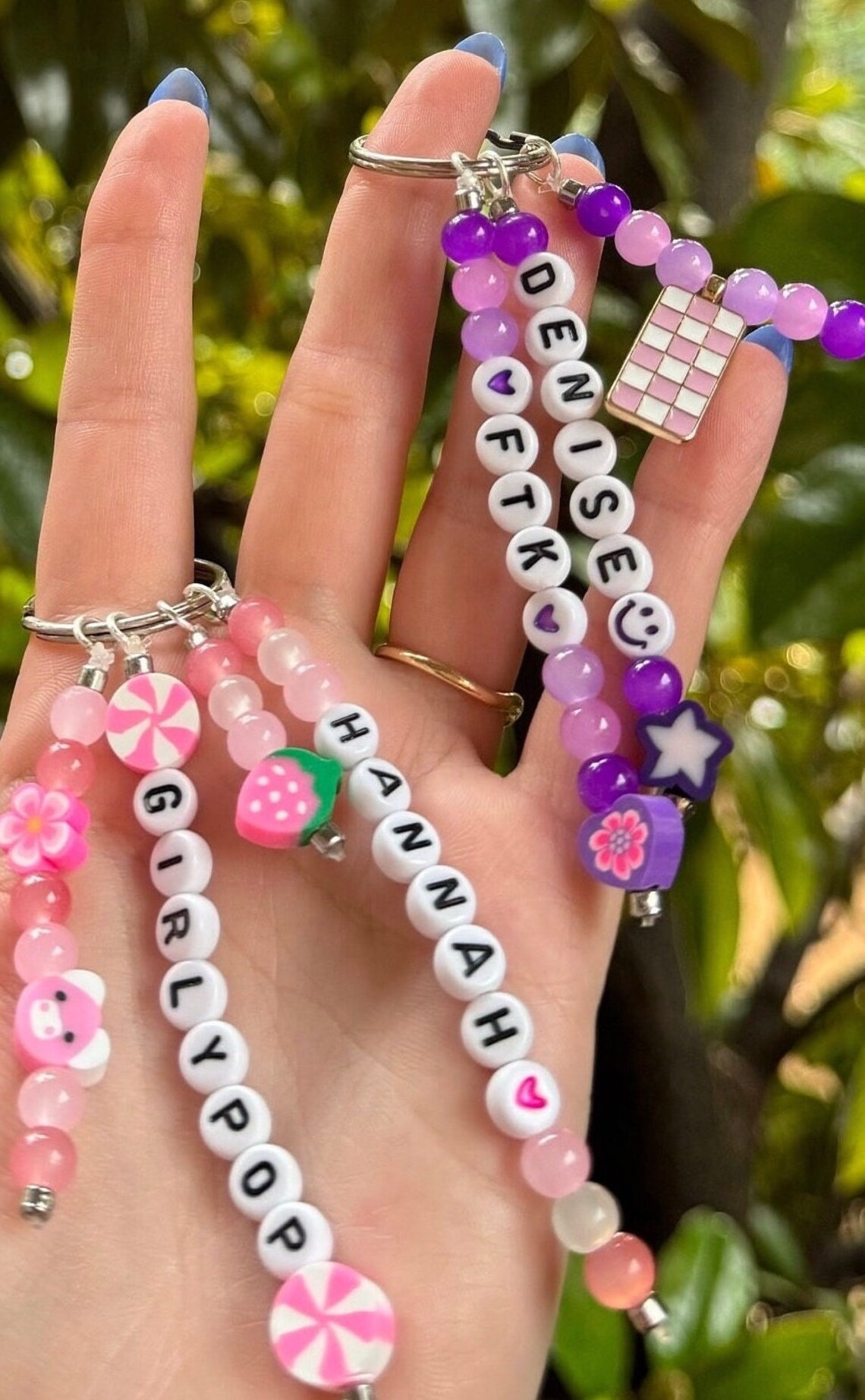 Personalized Beaded Keychain, Made to Order Keychain, Custom Beaded ...