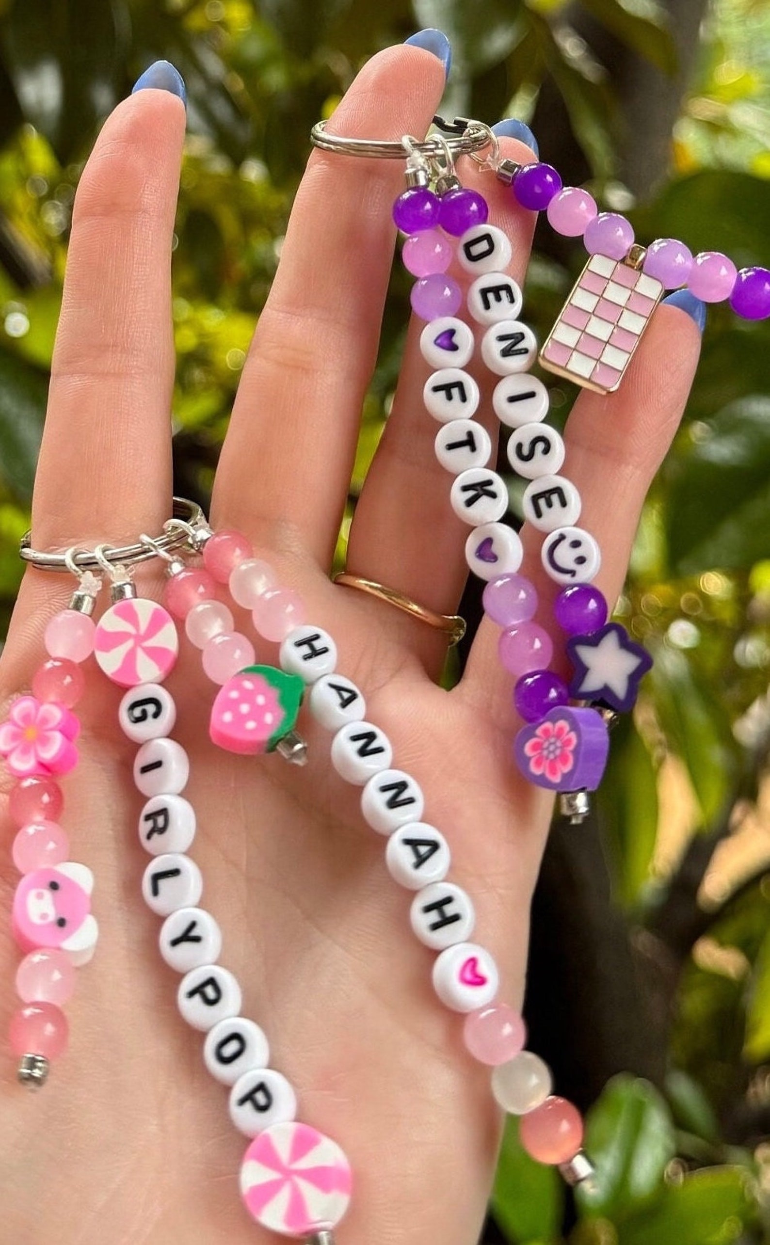 Personalized Beaded Keychain, Made to Order Keychain, Custom Beaded ...