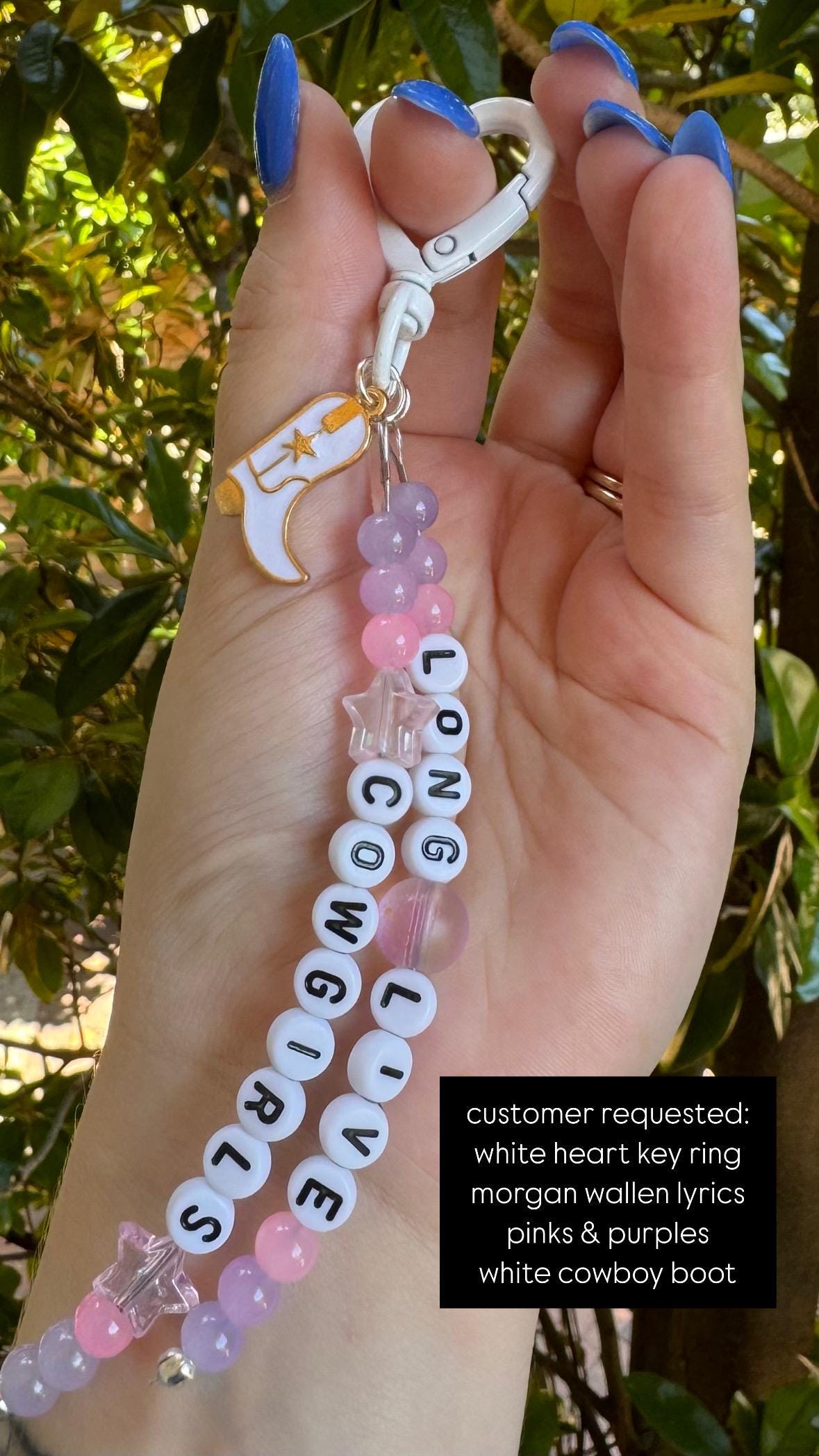 Personalized Beaded Keychain, Made to Order Keychain, Custom Beaded ...