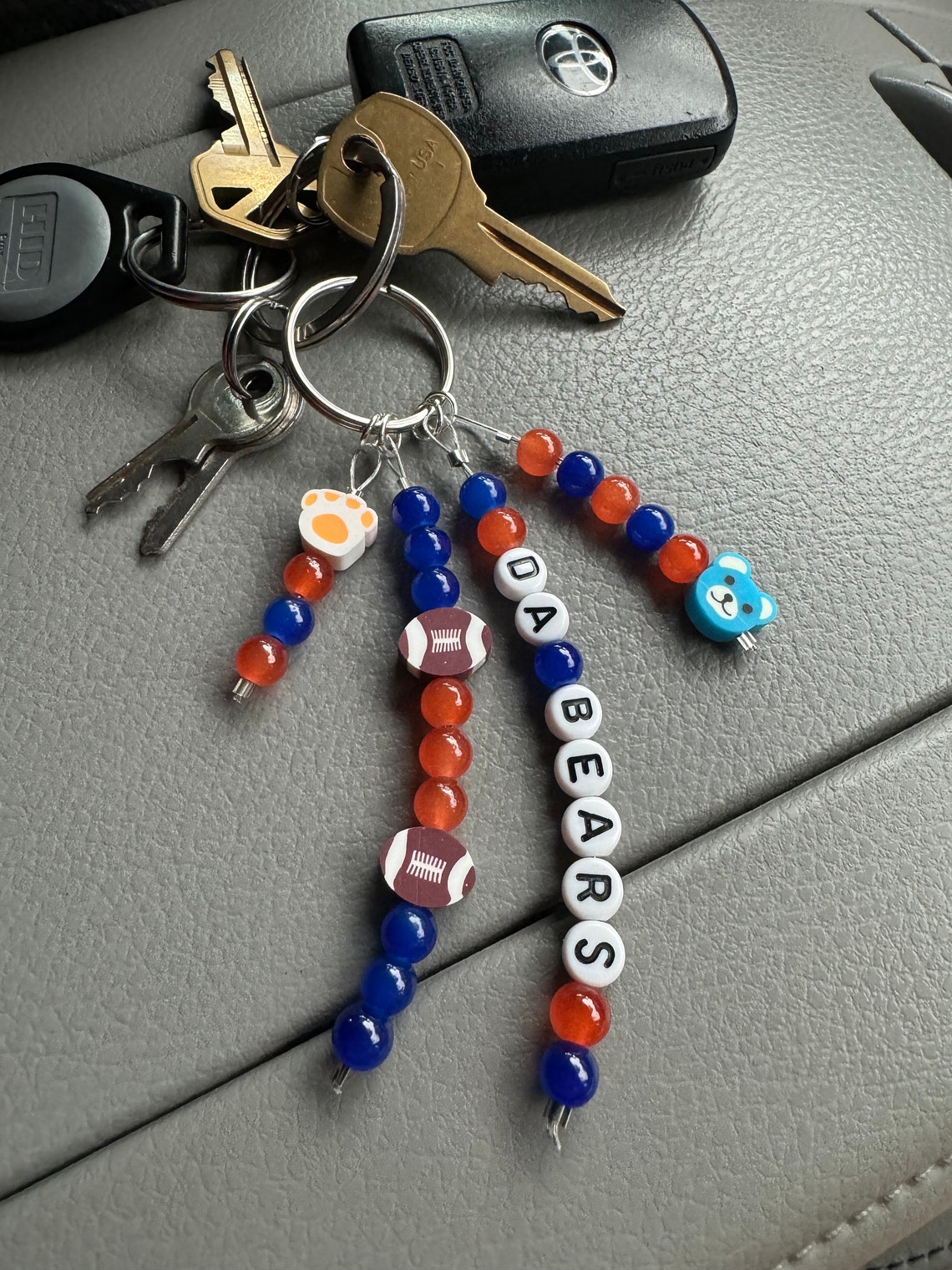 Personalized Beaded Keychain, Made to Order Keychain, Custom Beaded ...