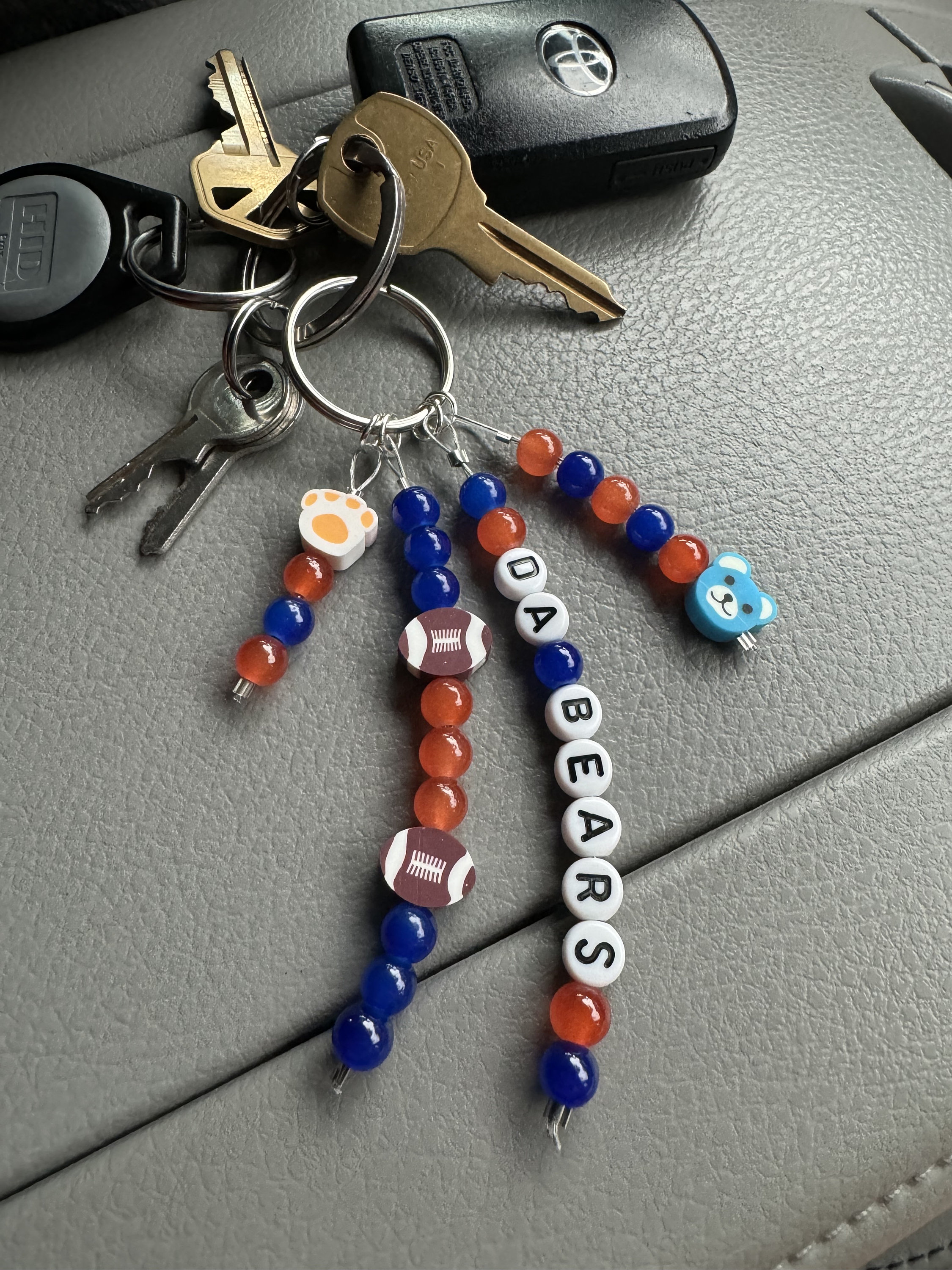 Personalized Beaded Keychain, Made to Order Keychain, Custom Beaded ...