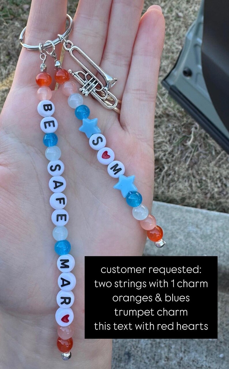 Personalized Beaded Keychain, Made to Order Keychain, Custom Beaded ...