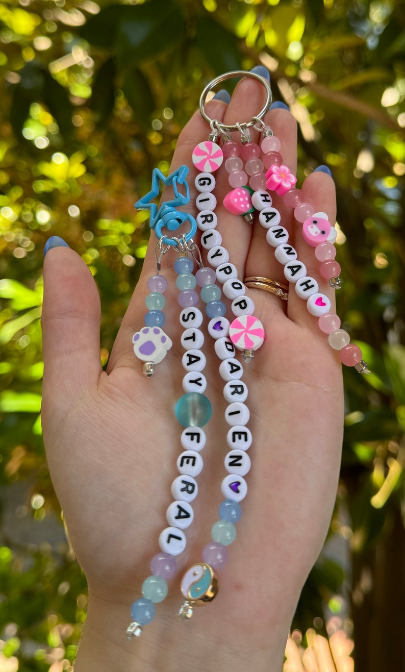 Custom Beaded Keychain / Made to Order Keychain - Etsy