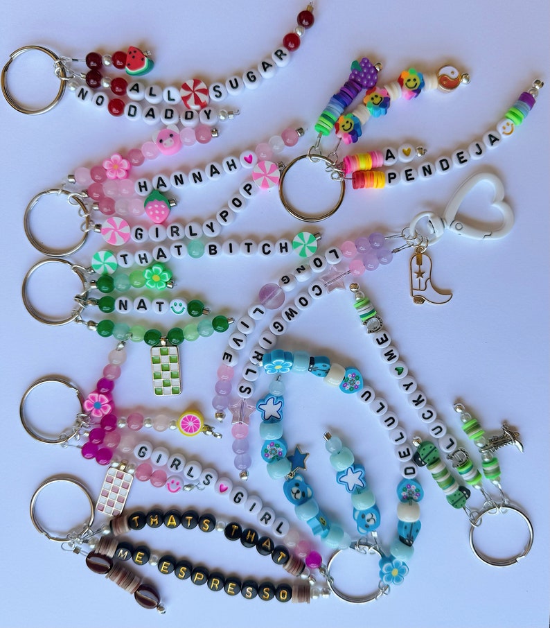Custom Beaded Keychain / Made to Order Keychain - Etsy