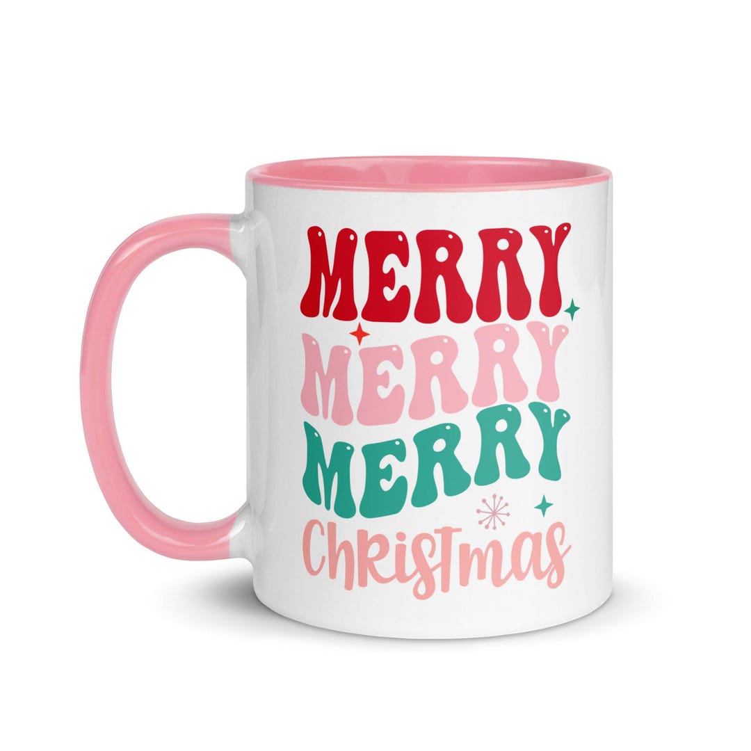 Merry Christmas Mug, Vibrant Holiday Colors - Etsy