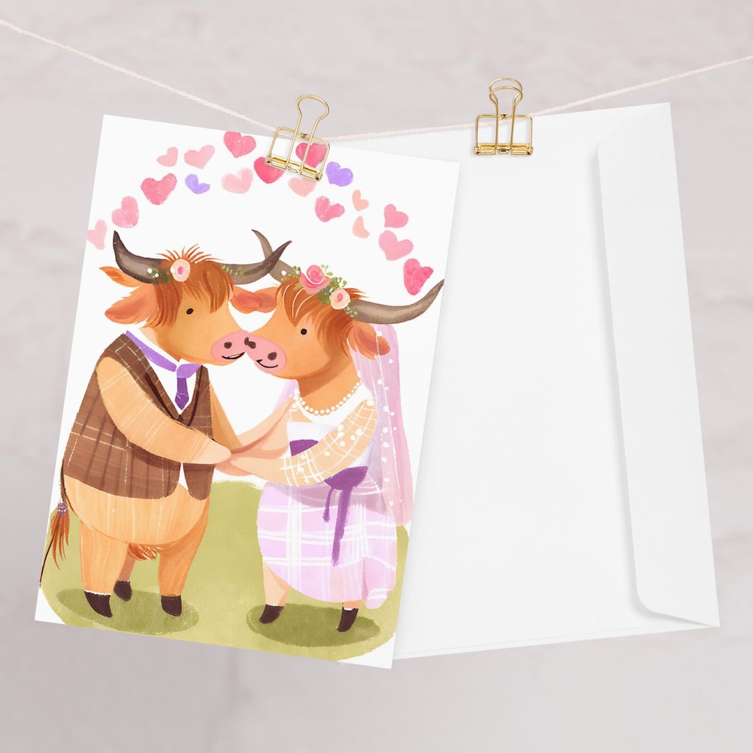 Highland Cow Greetings Card Birthday Card Thank You Retirement Card ...