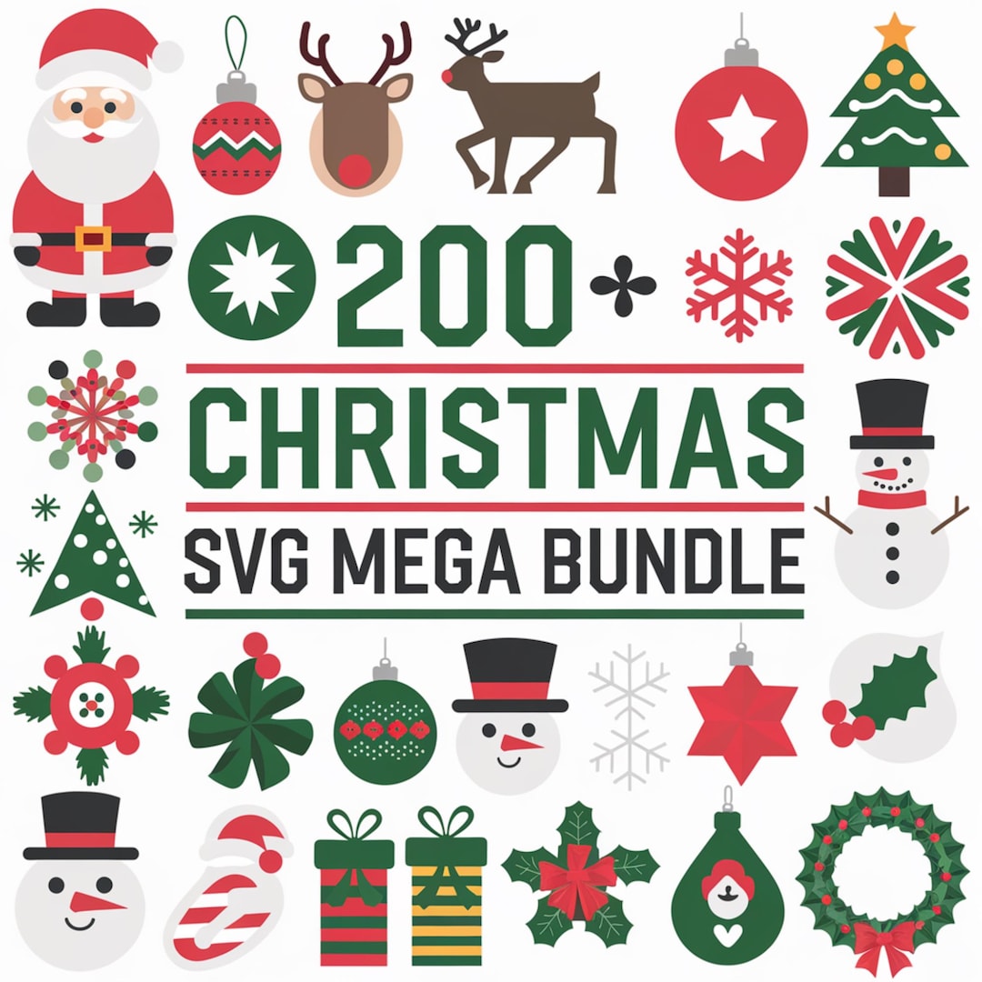 200+ Christmas SVG Mega Bundle - Holiday SVG Files for Cricut ...