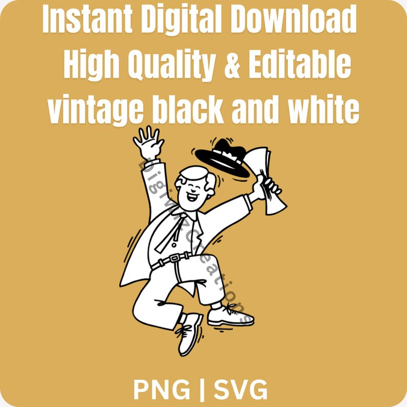 Happy Man SVG and PNG Digital File for Cricut, Silhouette, and DIY ...