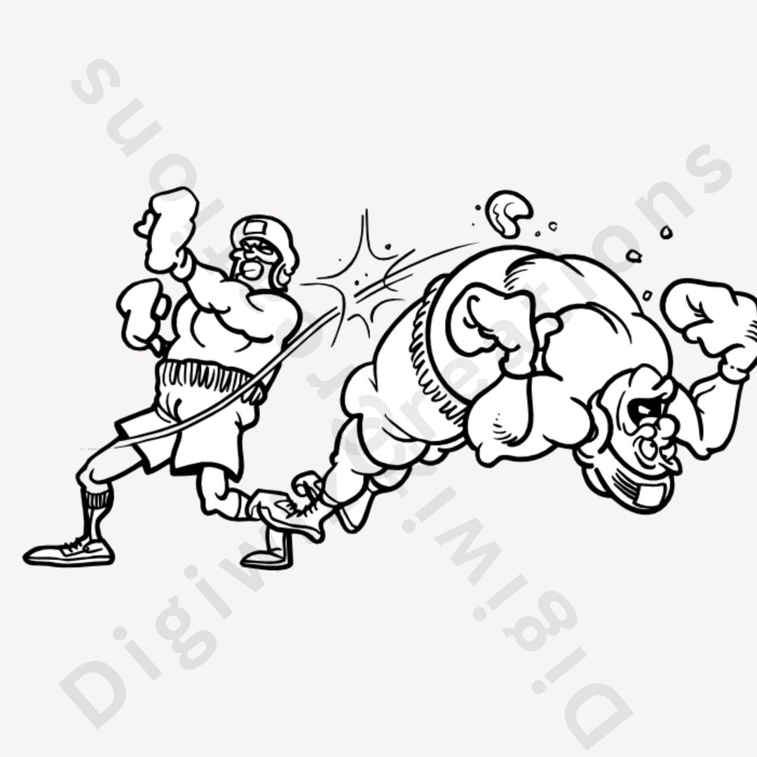 A Boxer Boxing Opponent SVG and PNG File Detailed Boxing Clipart for T ...