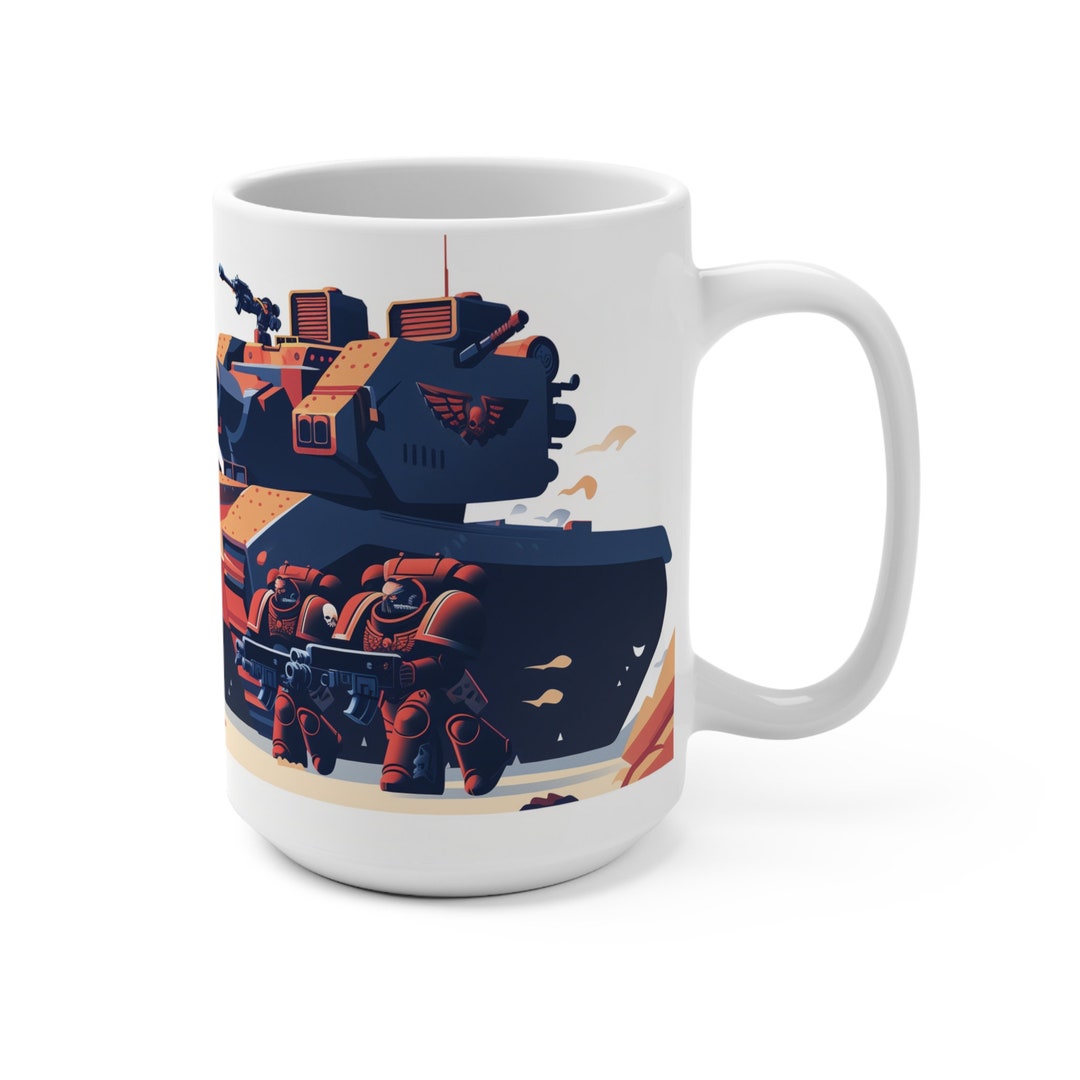 Tank Battle, 40k Space Marine Coffee Mug 15oz. Gift for Husband, Father ...
