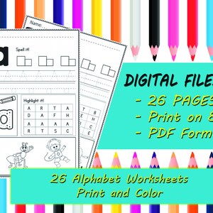 26 Printable Alphabet I Know My Letters Worksheets. Preschool ...