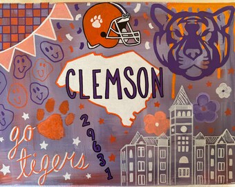 Clemson University Canvas Painting - Etsy