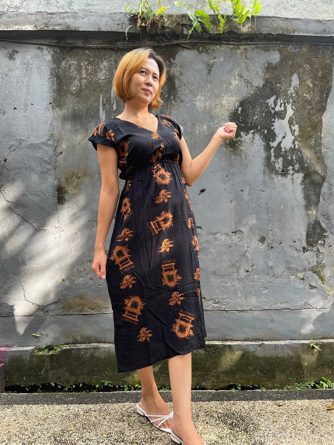 Lombok's Granary Summer Long Dresses for Women With V Neck, Casual ...