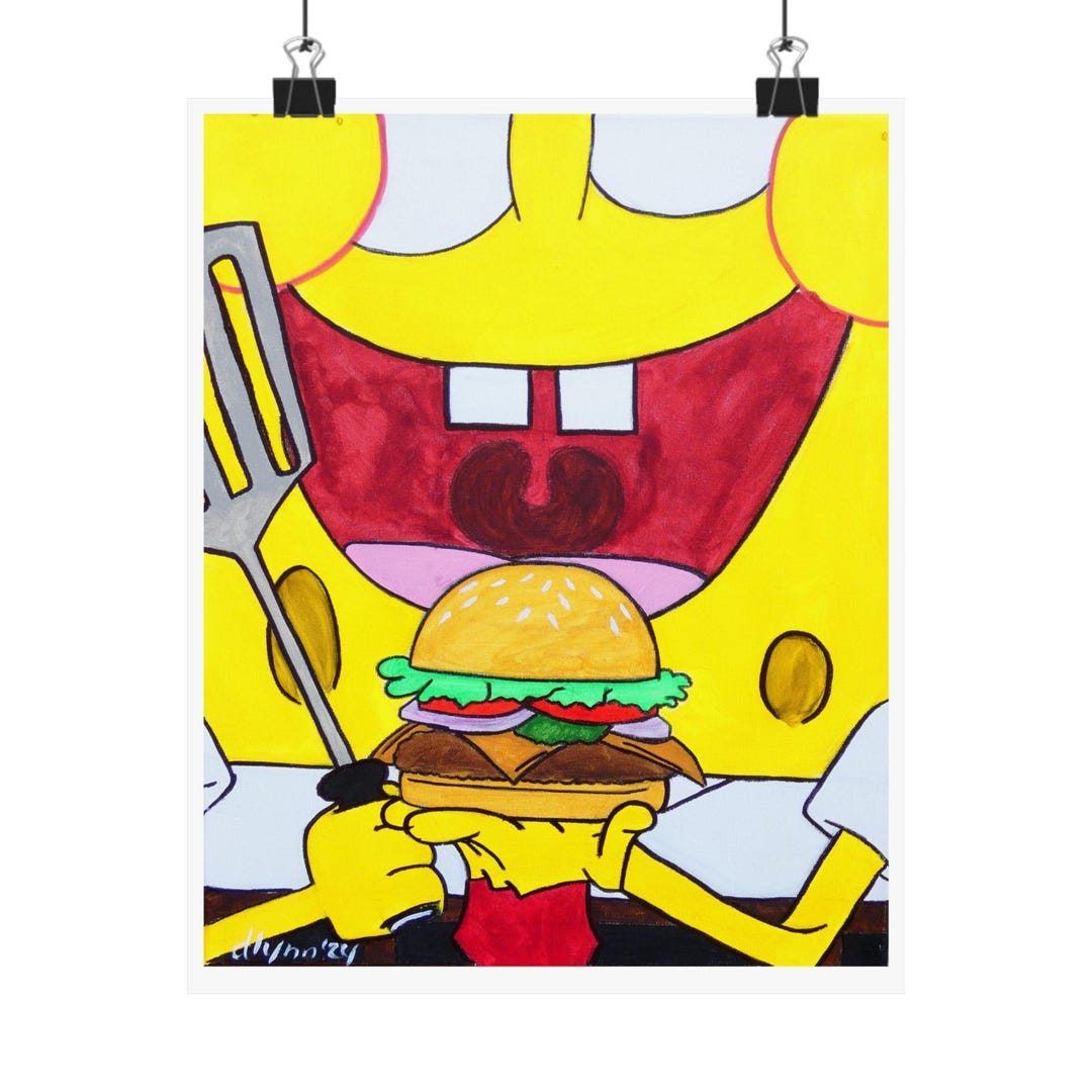 Matte Vertical Posters, Spongebob Poster for Kitchen Decor, Canvas ...
