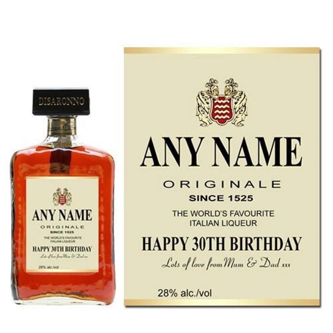 Personalised to Fit Disaronno Amaretto Label Novelty Christmas ...