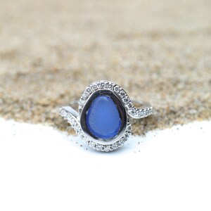 Ocean Glow Sea Glass Engagement Ring Alternative Engagement - Etsy