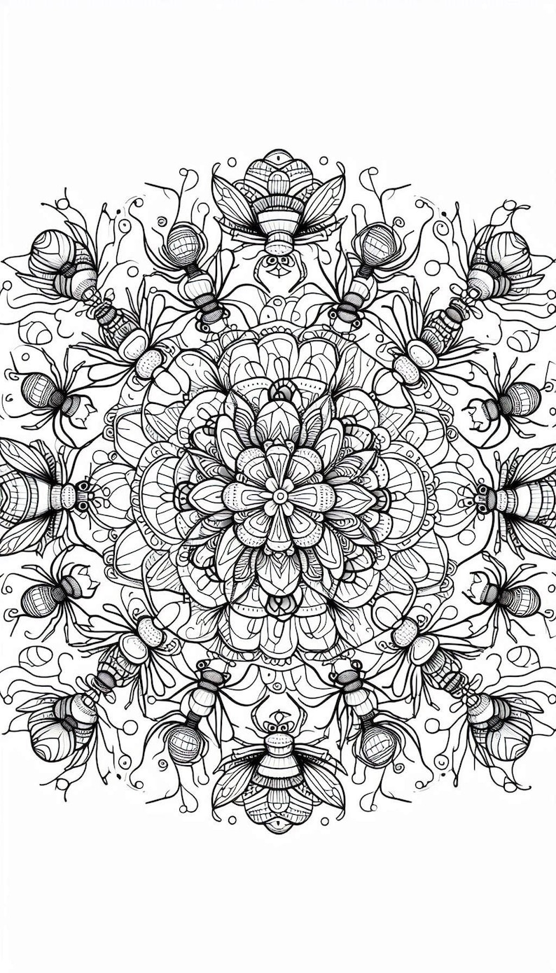 Mandala Coloring Pages Insects Edition - Etsy