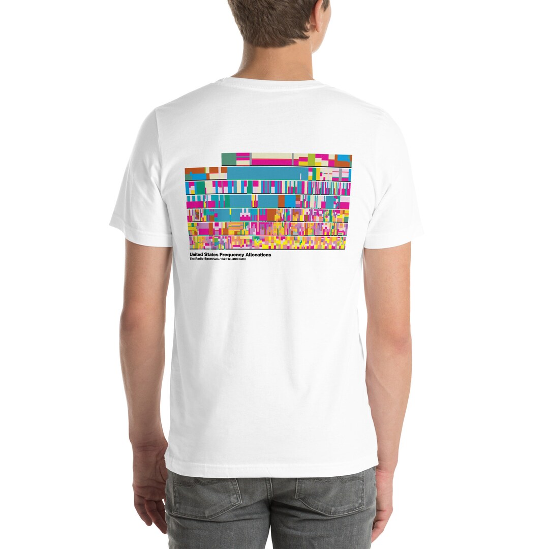 Unisex Radio Frequency Chart T-shirt (light, Logo on Front, Art on Back ...