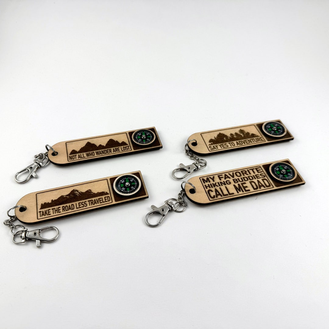 Keychain With Inset Compass - Etsy