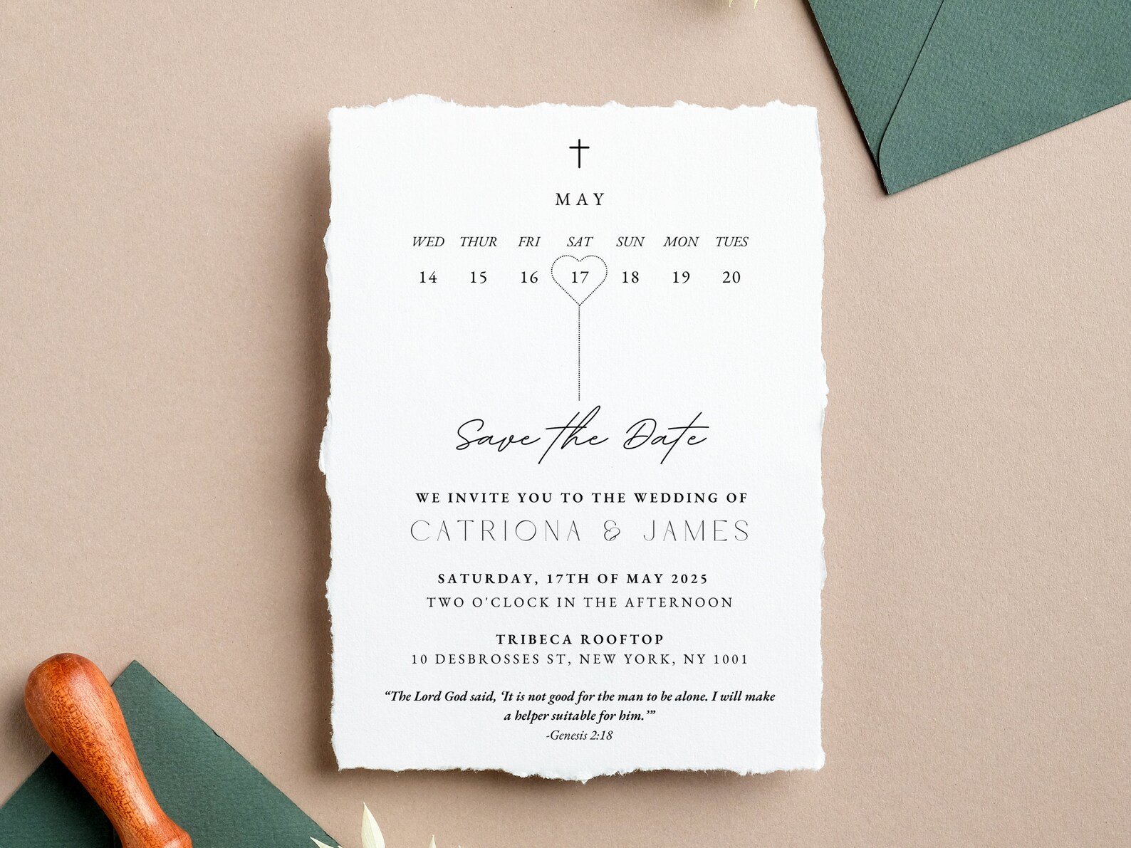 Christian Save the Date Invitations, Catholic Save the Date Card, Bible ...