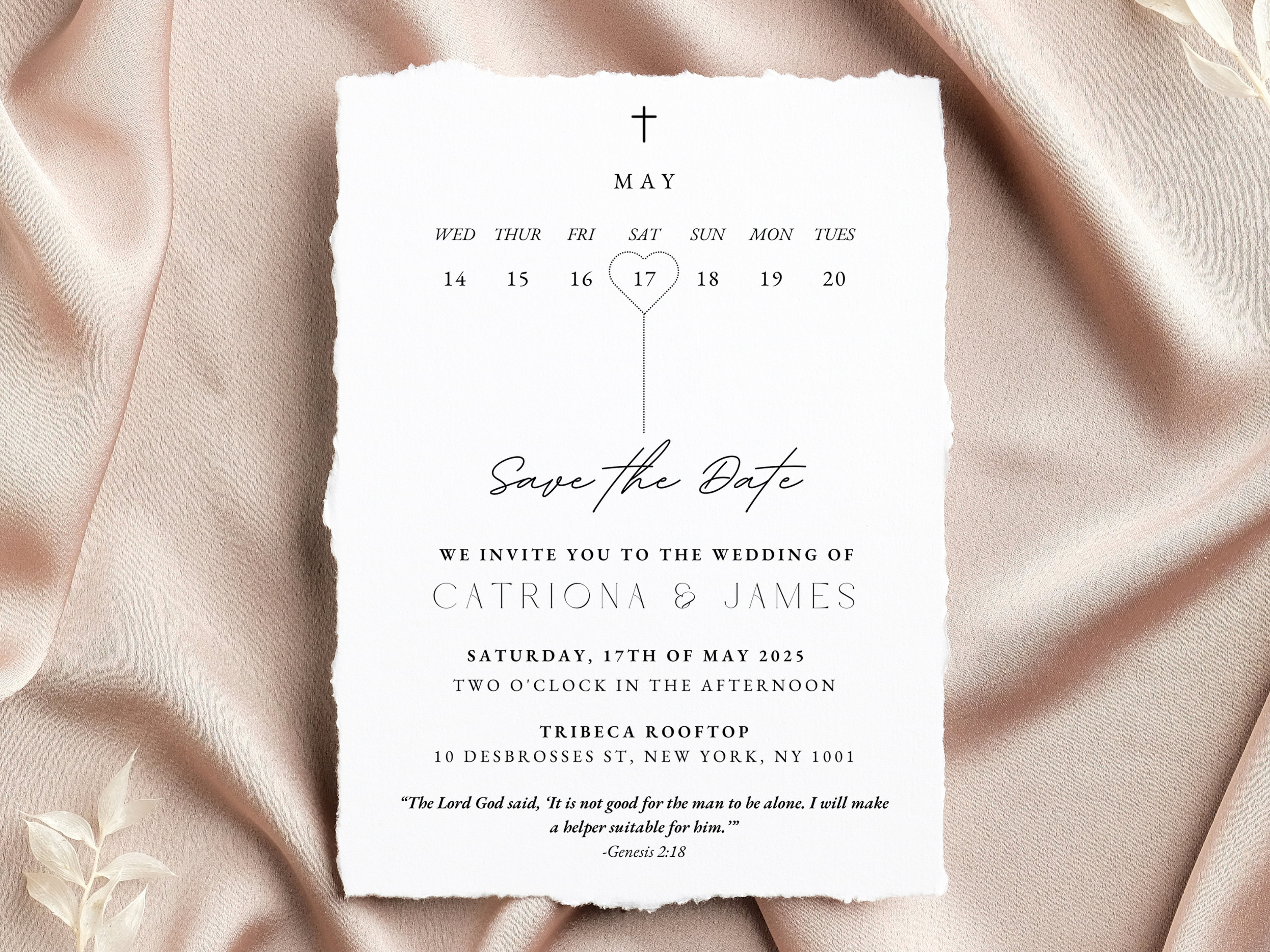 Christian Save the Date Invitations, Catholic Save the Date Card, Bible ...