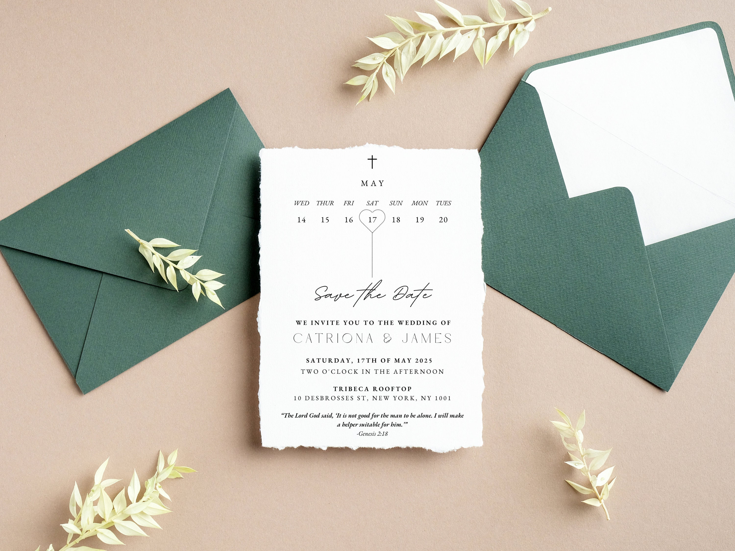 Christian Save the Date Invitations, Catholic Save the Date Card, Bible ...