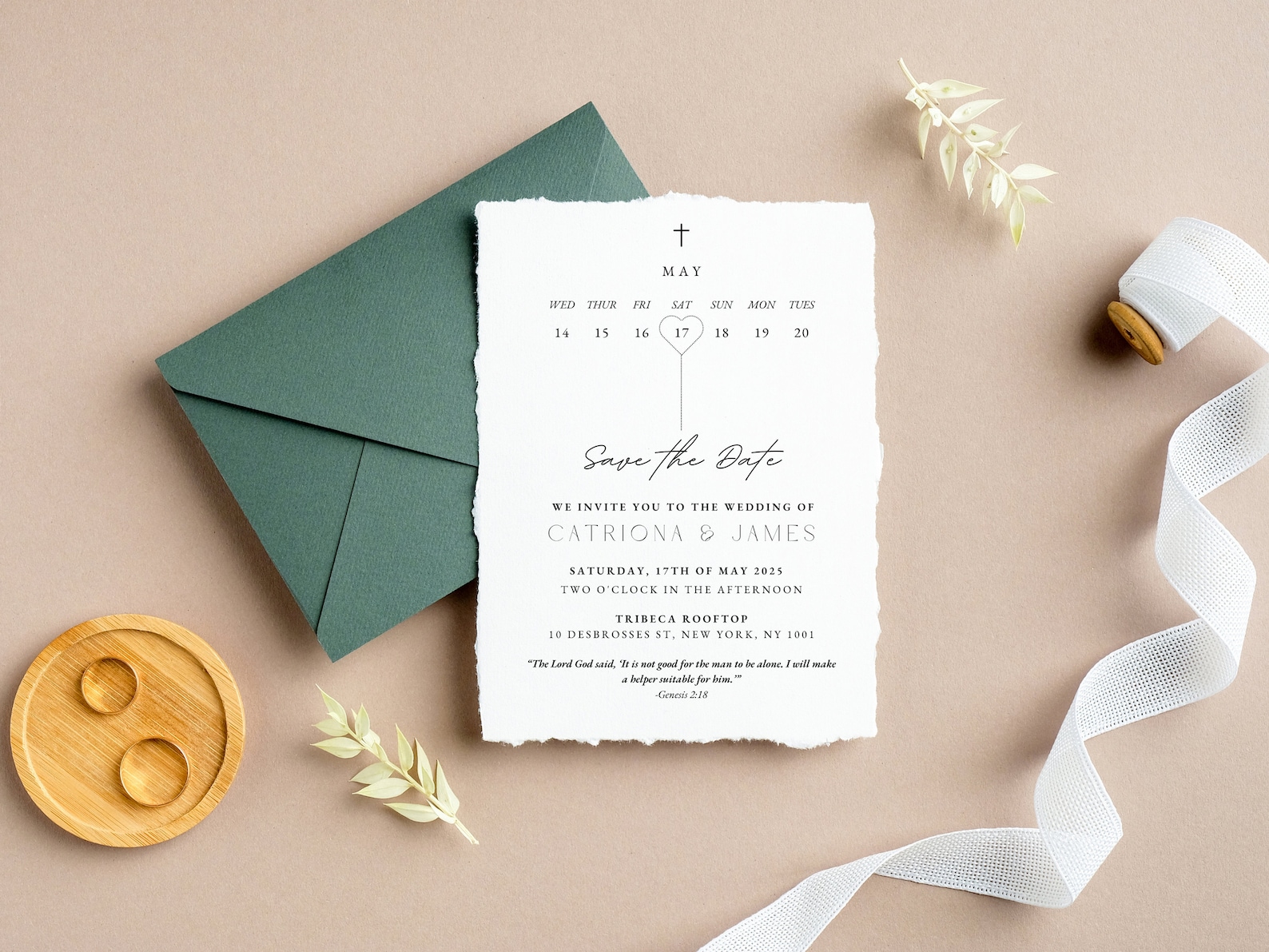 Christian Save the Date Invitations, Catholic Save the Date Card, Bible ...