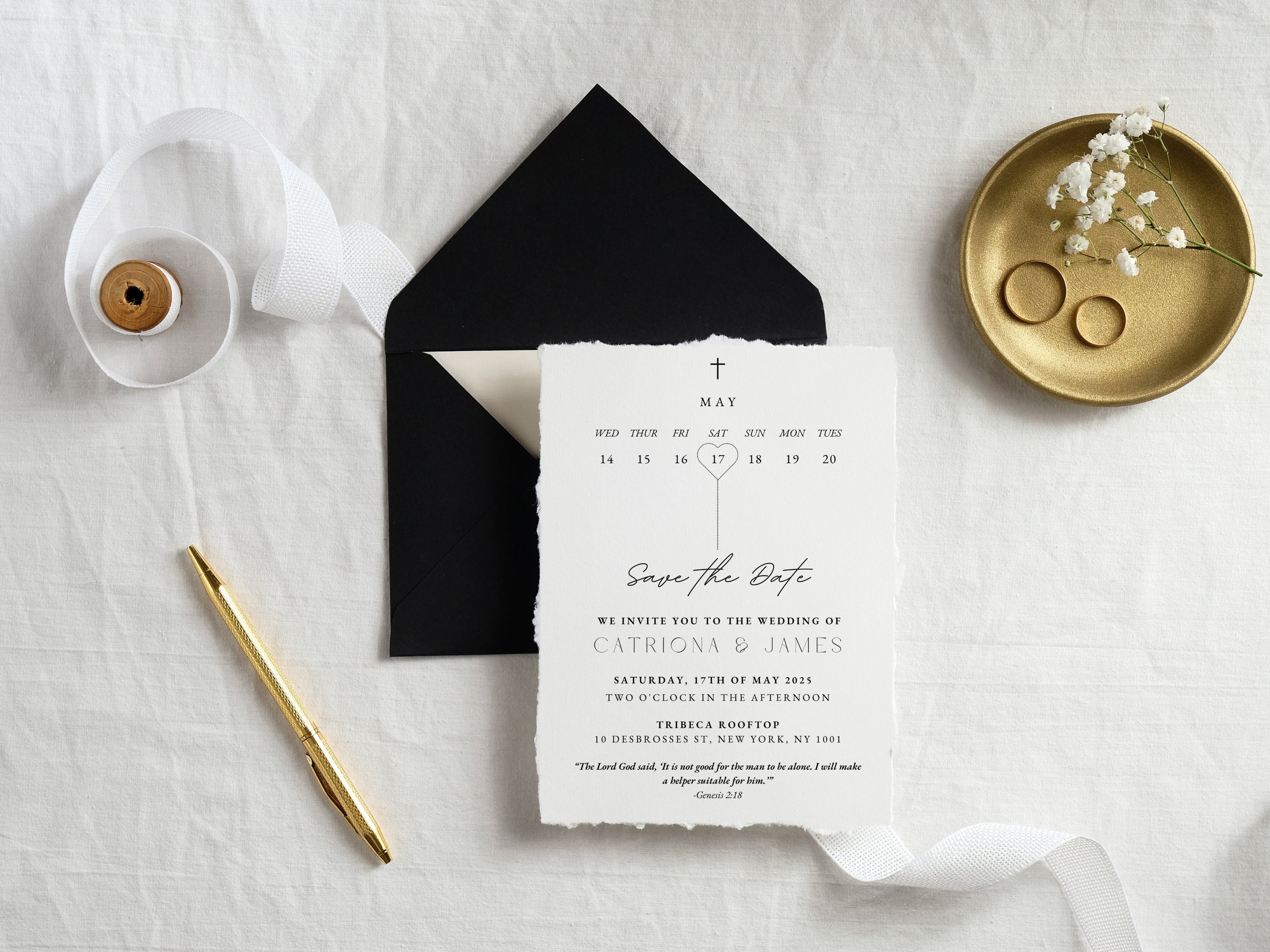 Christian Save the Date Invitations, Catholic Save the Date Card, Bible ...