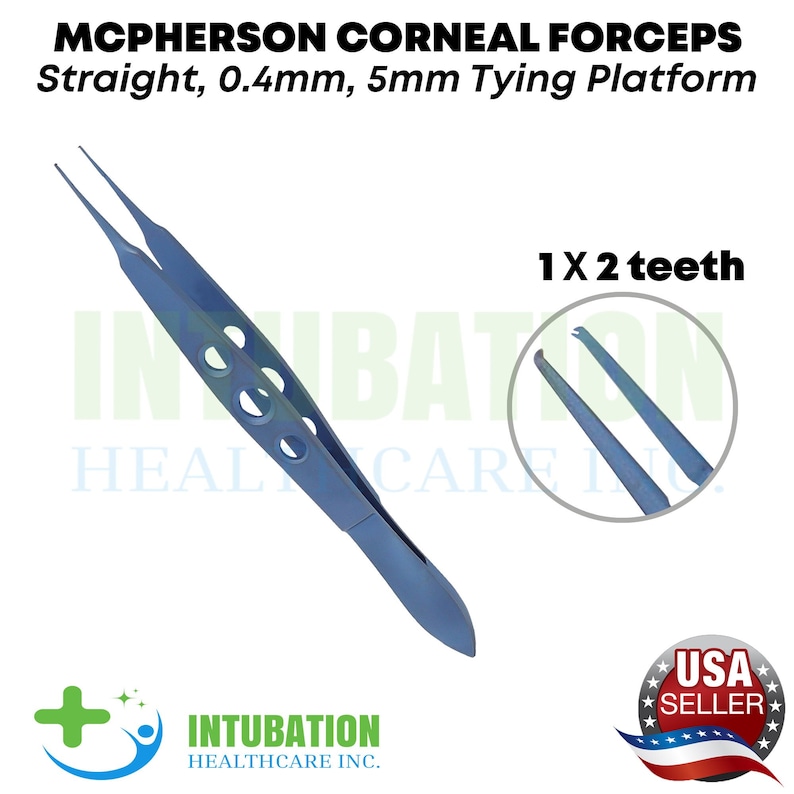 Mcpherson Corneal Forceps 1x2 Teeth Tweezers Tying Platform Surgical ...