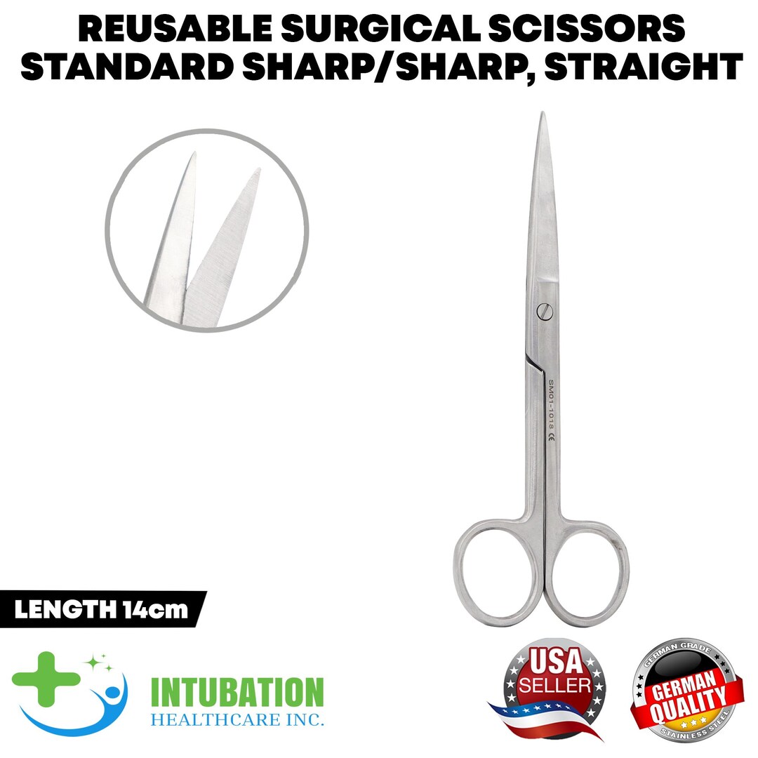 Surgical Scissors 14cm Sharp Sharp Straight Blade Reusable Stainless ...