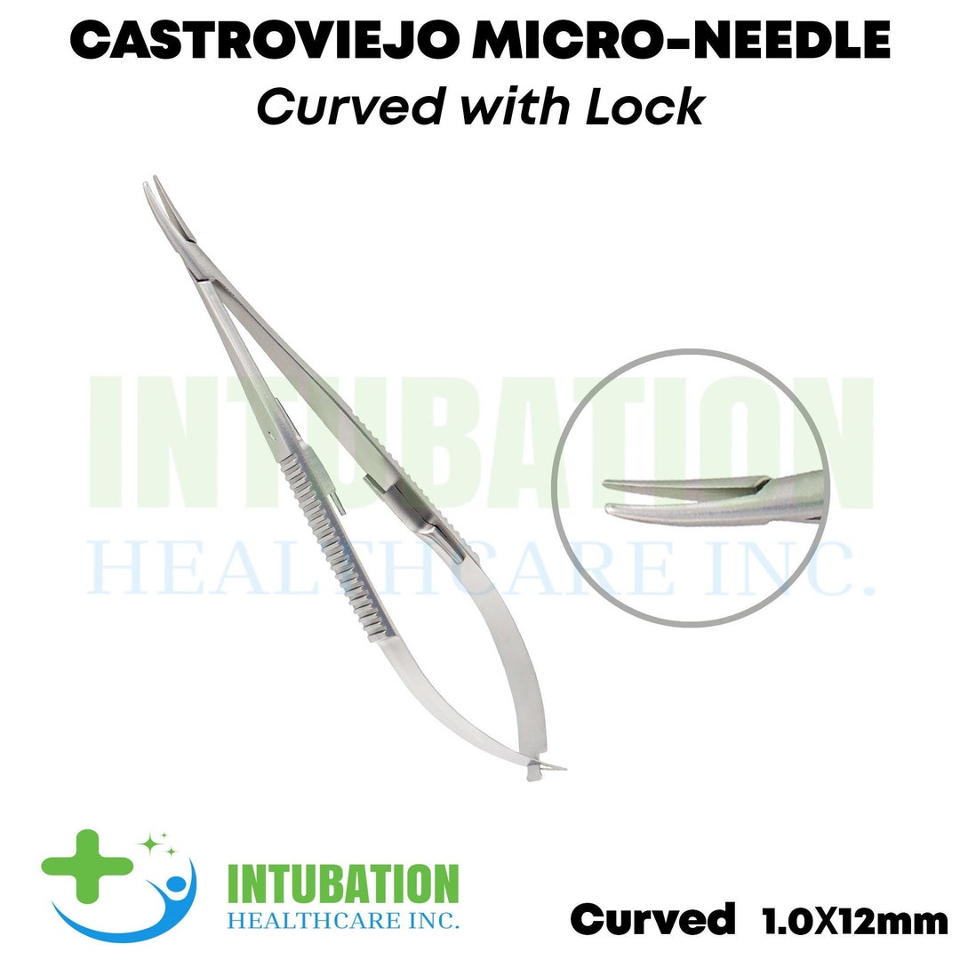 Micro Needle Holder Curved Stainless Steel 1.0 X 12 Mm With Lock, 14cm ...