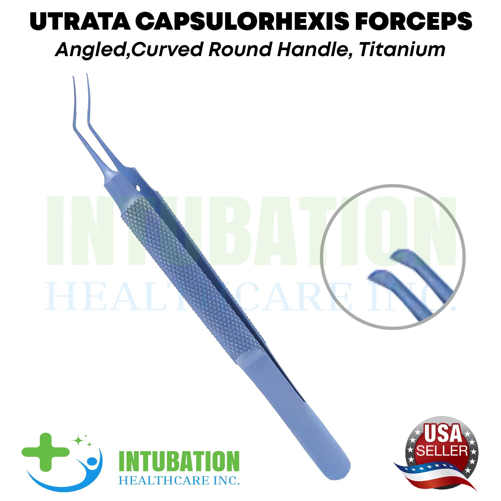 Utrata Capsulorhexis Forceps Angled & Curved Micro Tweezers Ophthalmic ...
