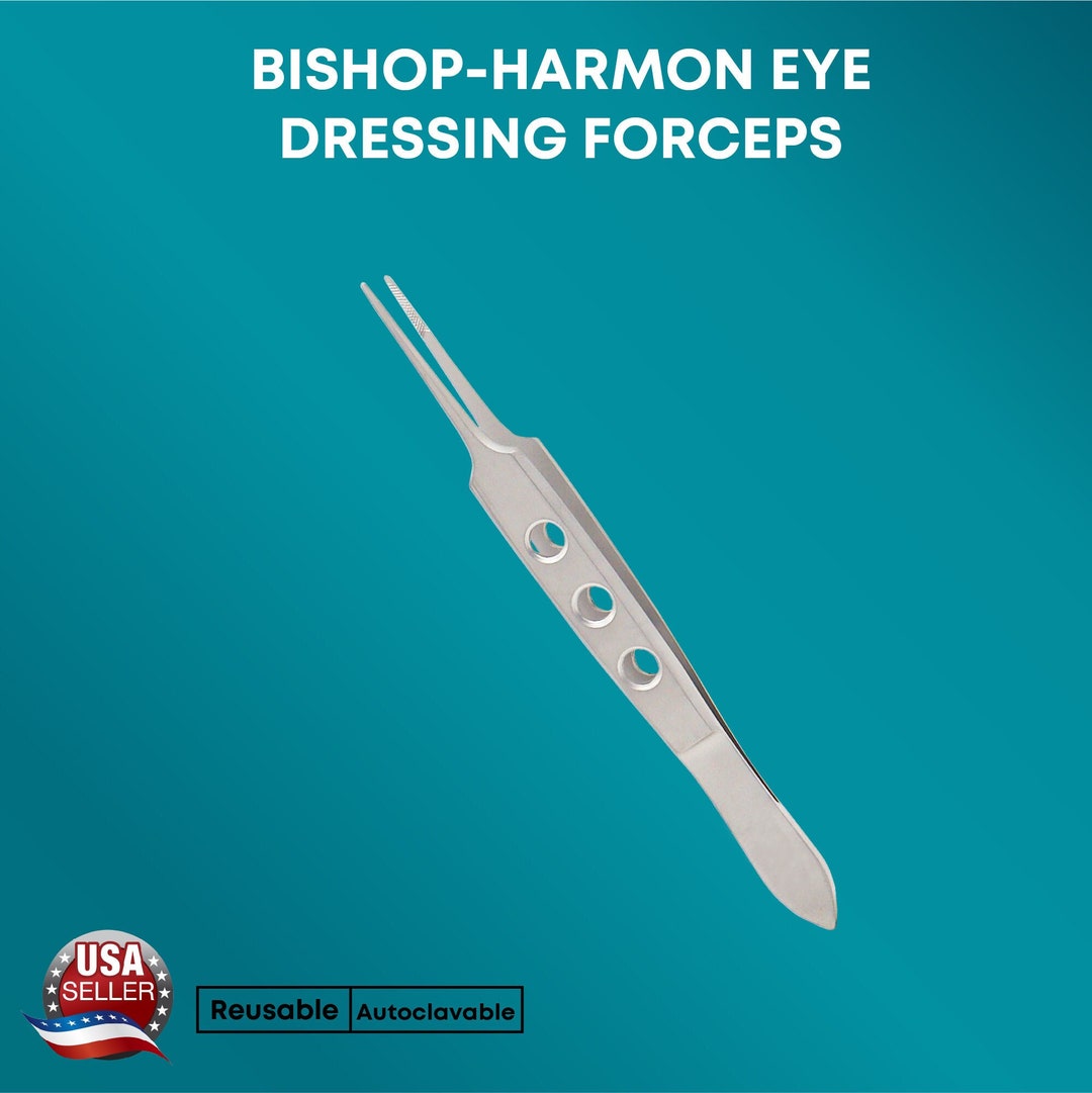 Bishop Harmon Tissue Forceps Eye Dressing 0.7mm Cross Serrated Tip Ophthalmic - Etsy
