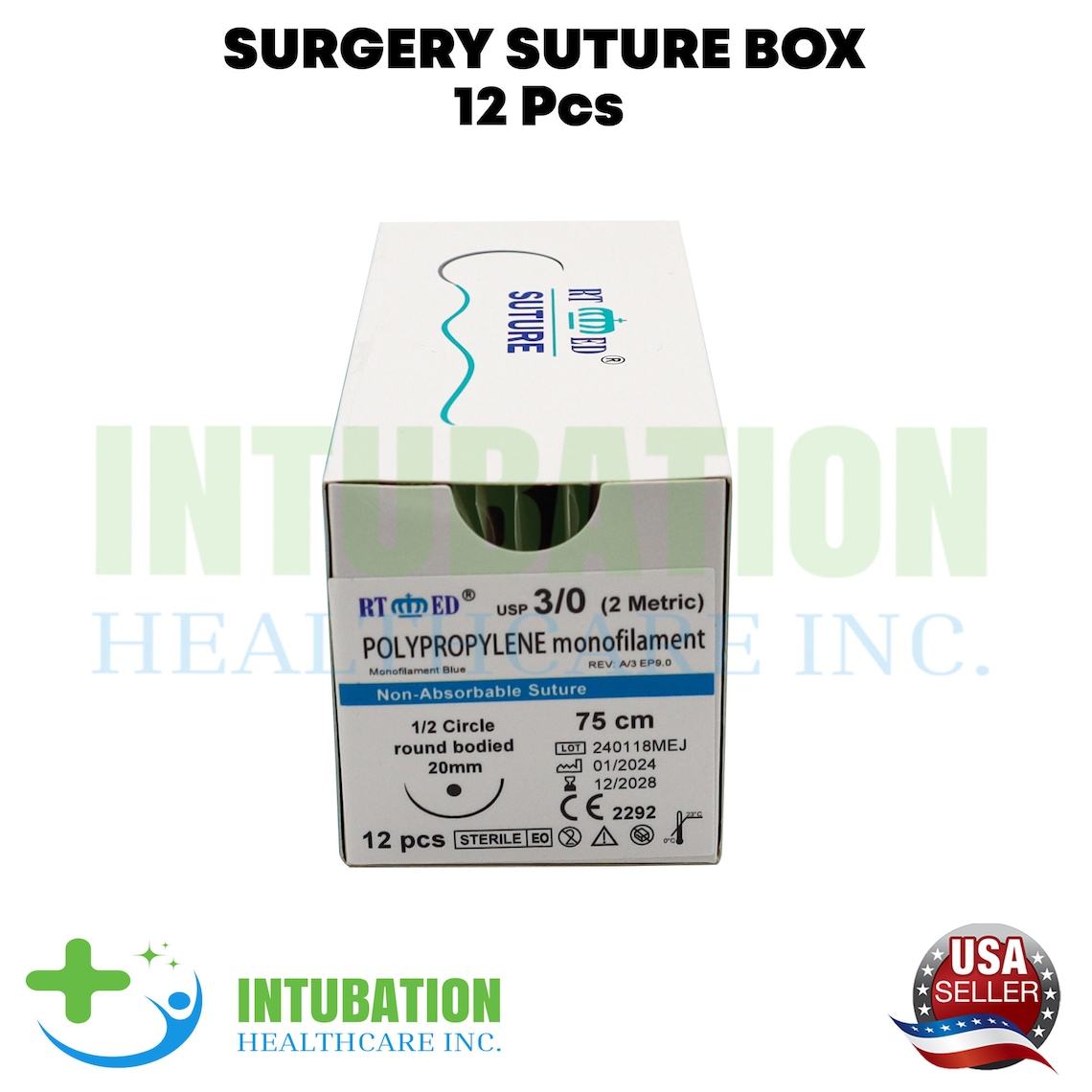 3/0 Surgical Suture Polypropylene Monofilament Thread Sterile Sutures ...