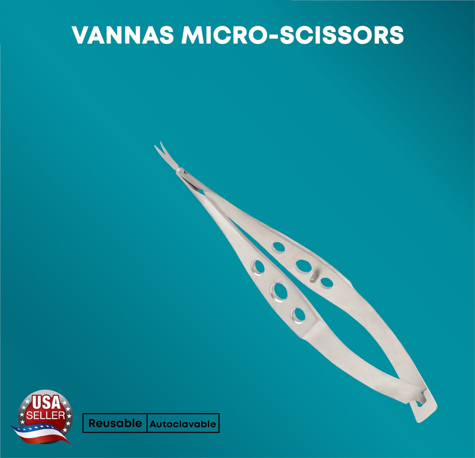 Vannas Micro Scissors Curved 7mm Secondaire Cataract Blade Eye Scissor ...