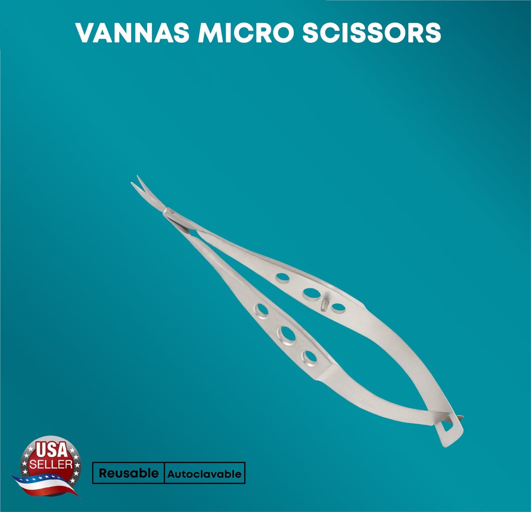 Vannas Micro Scissors Curved 7.5 Mm Secondaire Cataract Blade Eye Scissor Ophthalmic Instruments ...