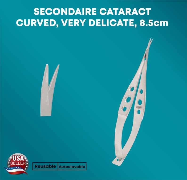 Vannas Micro Scissors Curved 7mm Secondaire Cataract Blade Eye Scissor ...