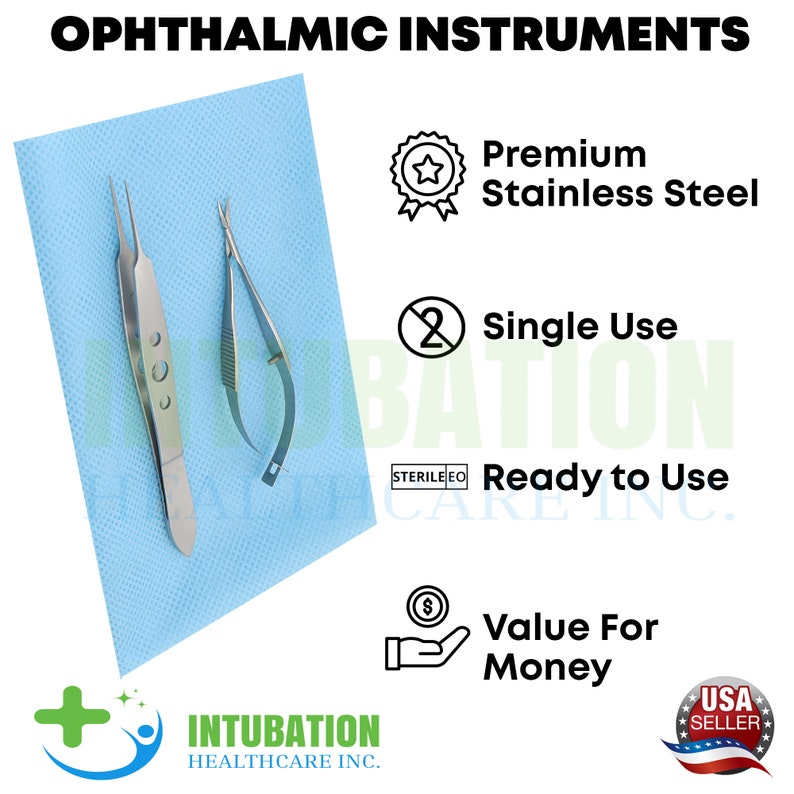 Single Use Suture Tying Forceps & Vannas Scissors Curved Suture Removal ...