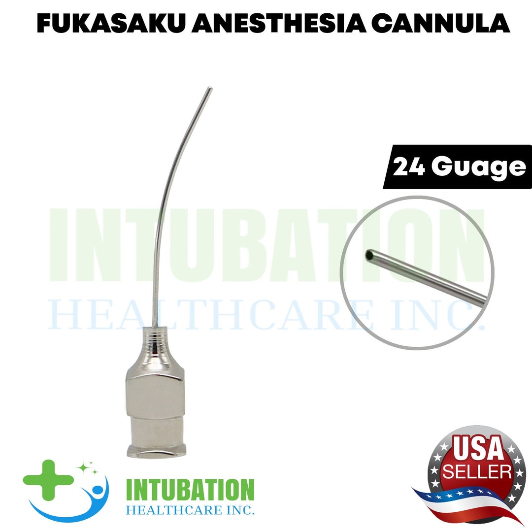 Fukasaku Anesthesia Cannula 24 Gauge Curved Ophthalmic Tools Eye ...