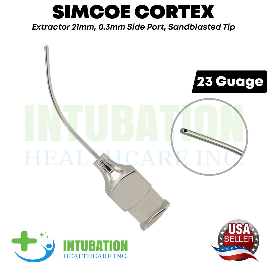 Aspirating Cannula Simcoe Cortex Extractor 0.3mm Sandblasted Tip Side ...