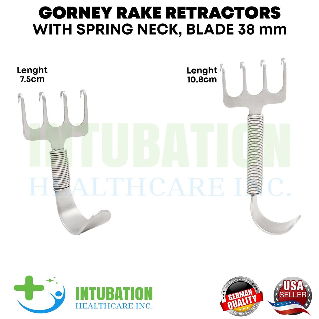 GORNEY Rake Retractors Spring Neck 38mm Blade Breast Retractor Plastic ...